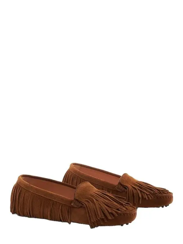 SCAROSSO Maya Driving Loafers - Brown - Suede