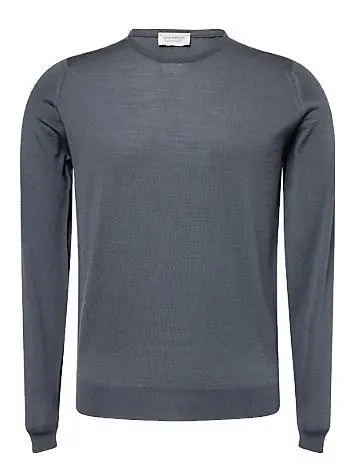John Smedley Lundy Crewneck Knitted Wool Pullover - Slate Grey