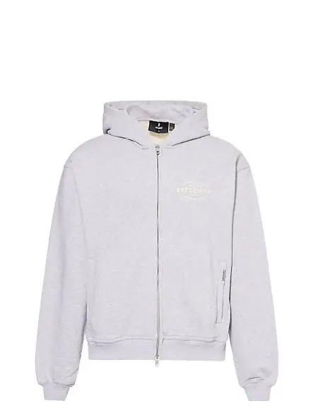 REPRESENT Owners Club Zip-up Cotton-jersey Hoody - Ash Grey