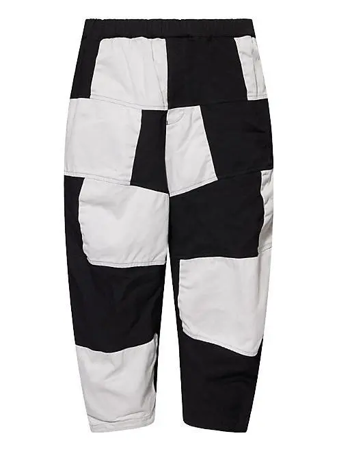 Comme Des Garçons Patchwork Relaxed Twill Woven Trousers - Black & White
