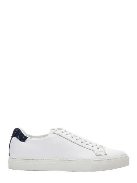 SCAROSSO Pinstripe Low-top Sneakers - White - Calf