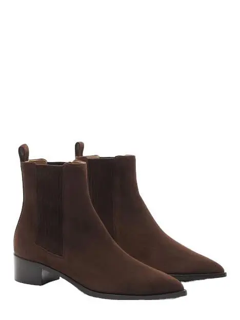 SCAROSSO Olivia Chelsea Boots - Brown - Suede