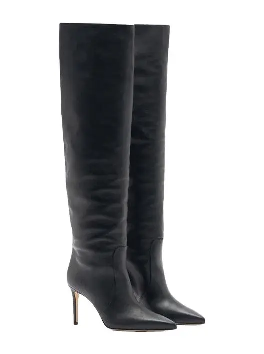 SCAROSSO Carra Knee High Boots - Black - Calf