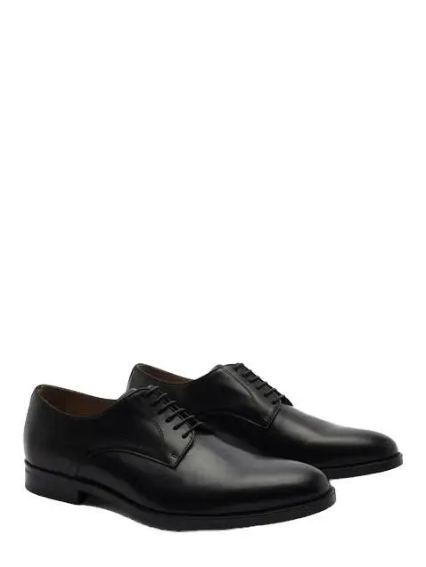 SCAROSSO Emilio Derby Shoes - Black Calf