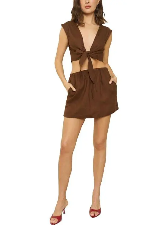 WHIMSY + ROW Mini Skirt - Chocolate