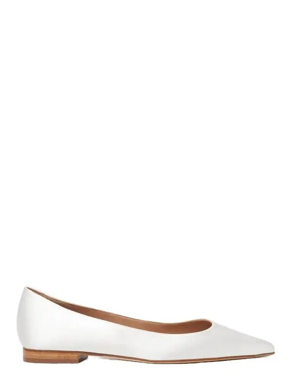 SCAROSSO Iris Ballerinas - White - Silk