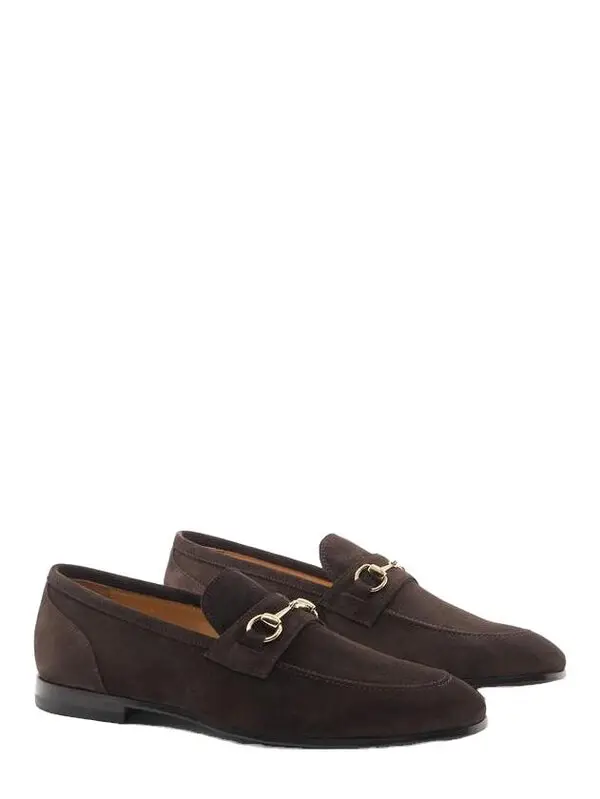 SCAROSSO Horsebit Loafers - Brown - Suede
