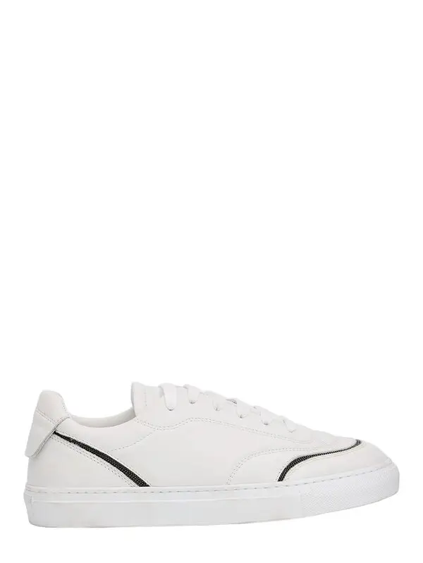 Brunello Cucinelli Leather Monili Low-top Sneakers - White
