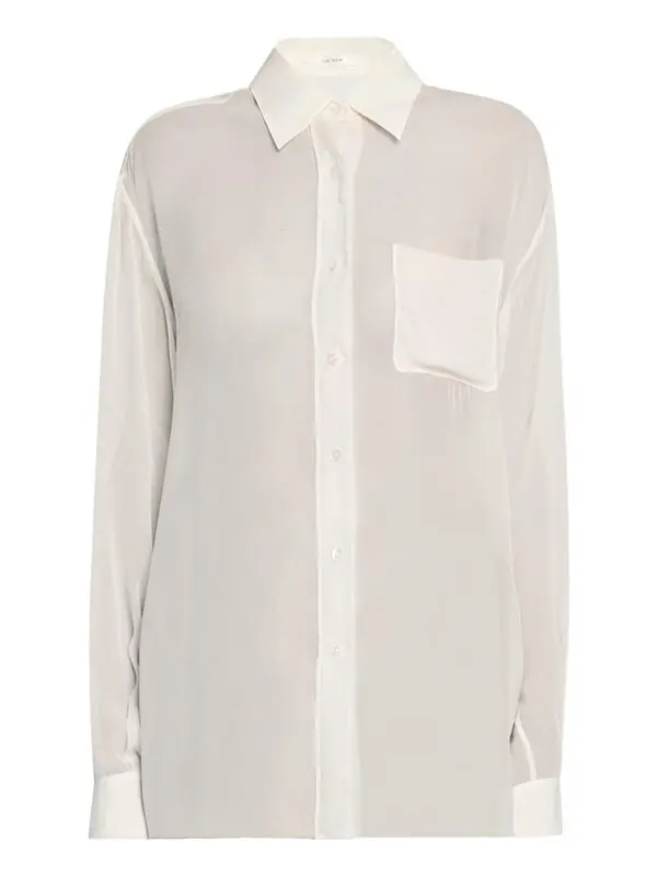 THE ROW Nesson Sheer Oversized Shirt - White