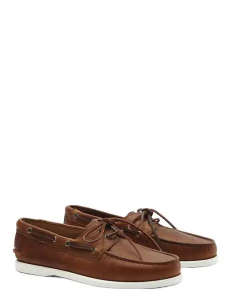 SCAROSSO Orlando Boat Shoes - Cigar - Calf