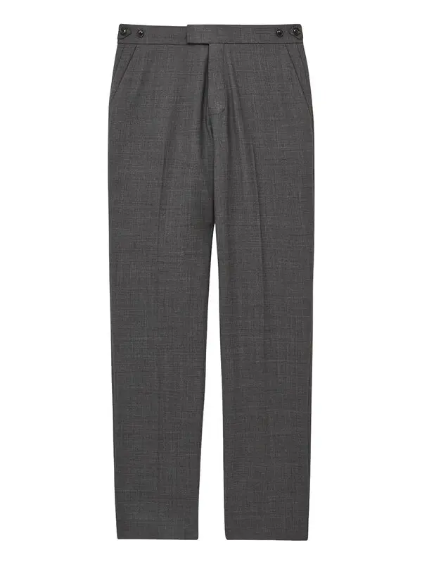 REISS Malibu Textured Trousers - Charcoal Grey