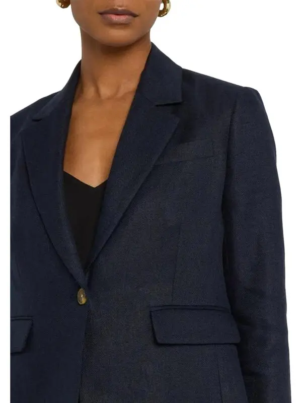 ARGENT Basketweave Linen Blazer - Midnight