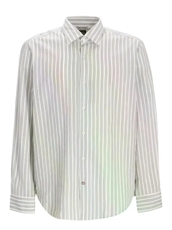 BOSS Striped Button-up Shirt - Green