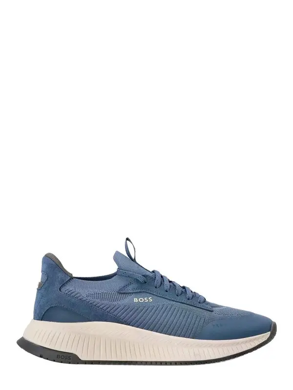BOSS Mesh Panelled Sneakers - Blue