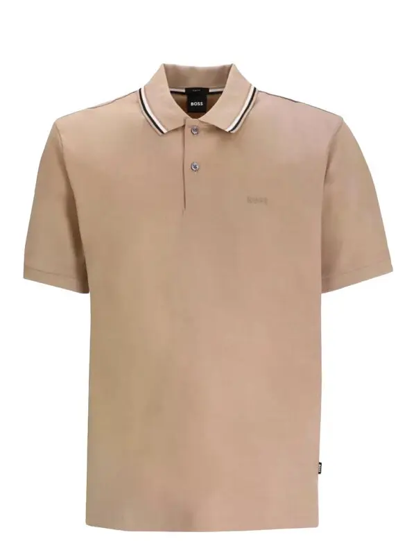 BOSS Paddy Contrasting-collar Polo Shirt - Neutrals