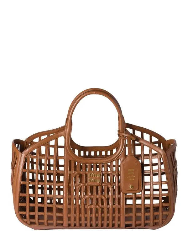 Miu Miu Leather Basket - Cognac