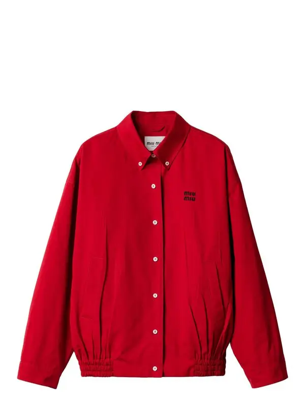 Miu Miu Poplin Blouson Jacket - Scarlet