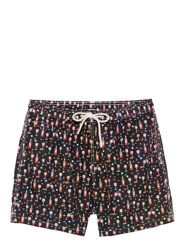 MC2 SAINT BARTH Printed Swim Shorts - Black