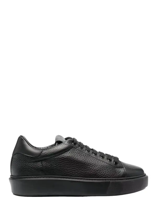 GIULIANO GALIANO Pebbled Leather Low-top Sneakers - Black