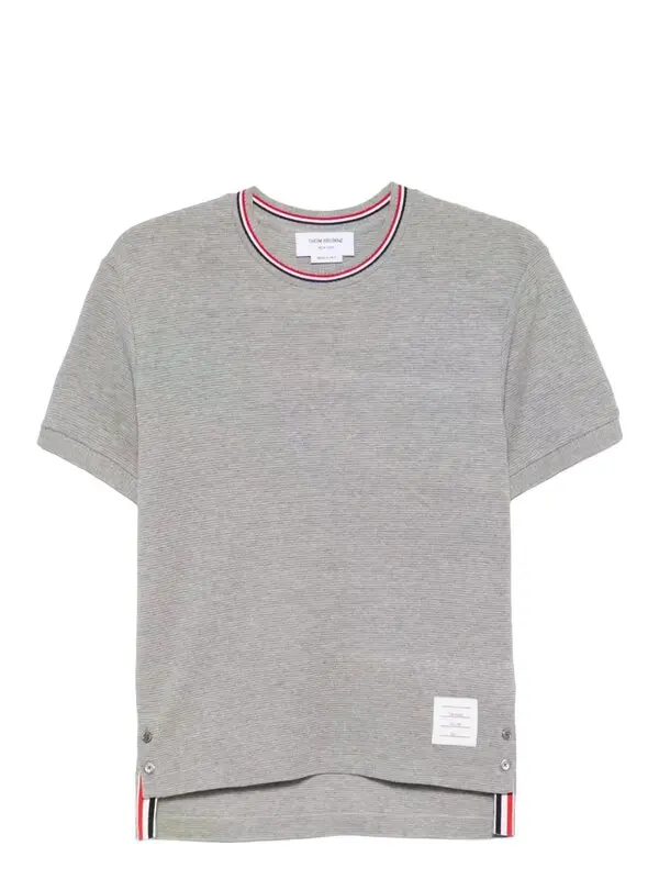 Thom Browne Rwb-stripe Cotton T-shirt - Grey