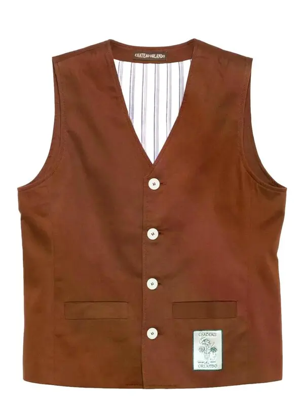 CHATEAU ORLANDO Cotton Waistcoat - Brown