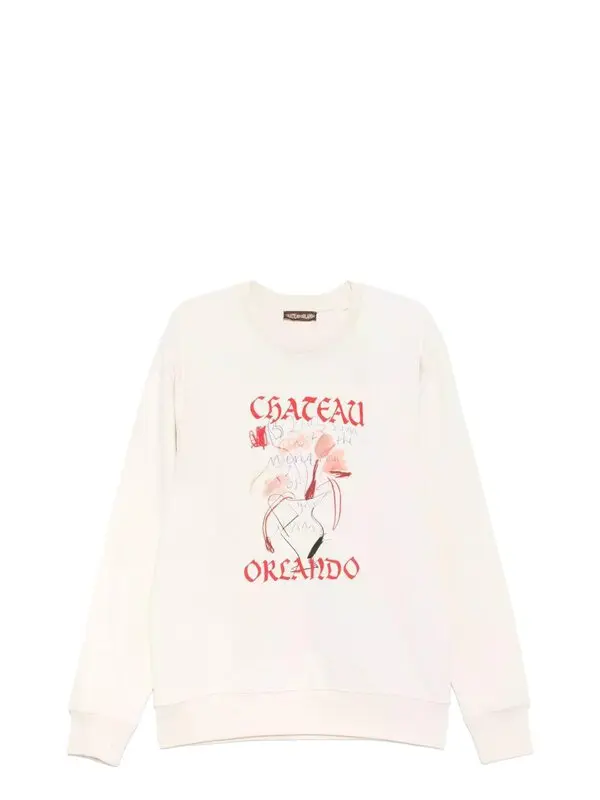 CHATEAU ORLANDO Graphic-print Sweatshirt - Neutrals