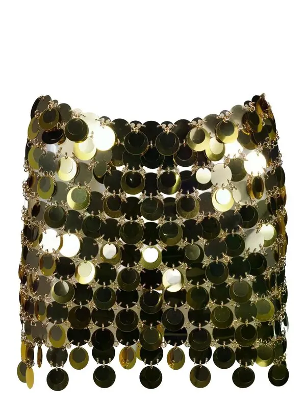 Rabanne Sequin Mini Skirt - Gold