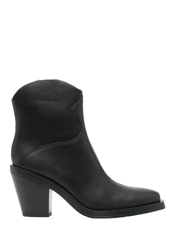 Ash Leather Ankle Boots - Black