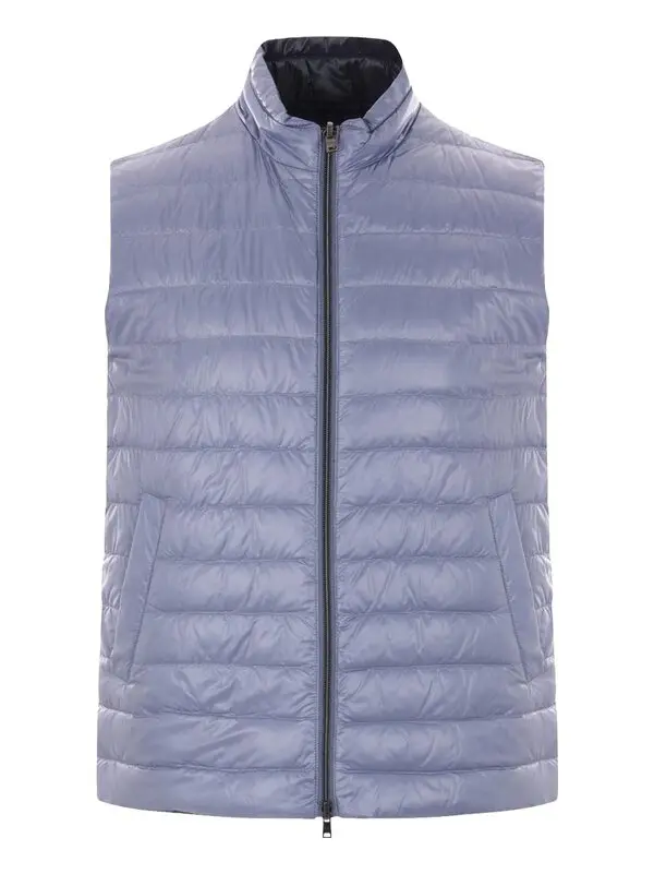 Herno Ultralight Nylon Reversible Vest - Blue
