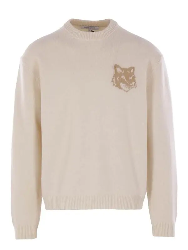 Maison Kitsuné Fox Head Sweater - Beige