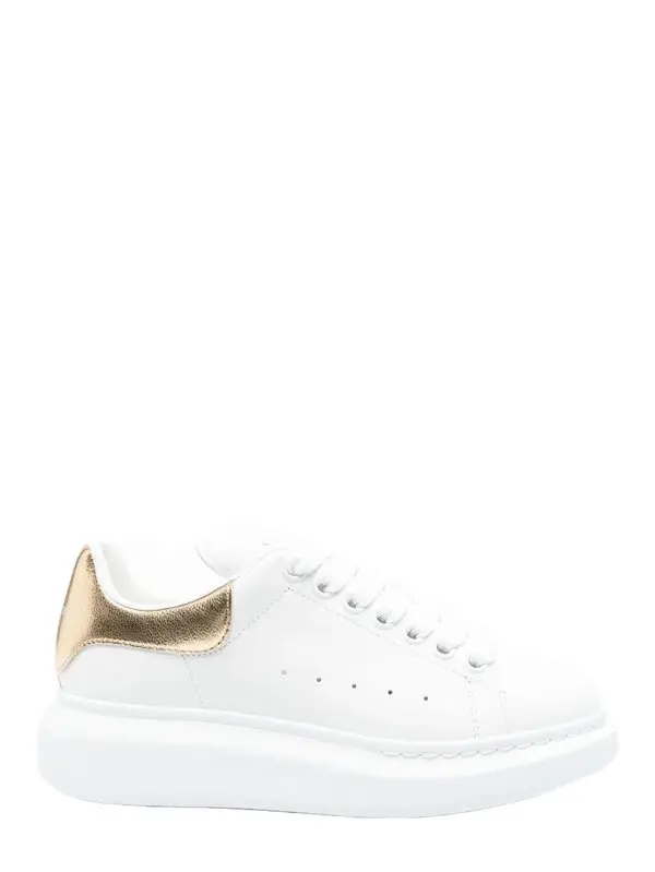 Alexander McQueen Lace-up Oversized Sole Trainers - White/gold