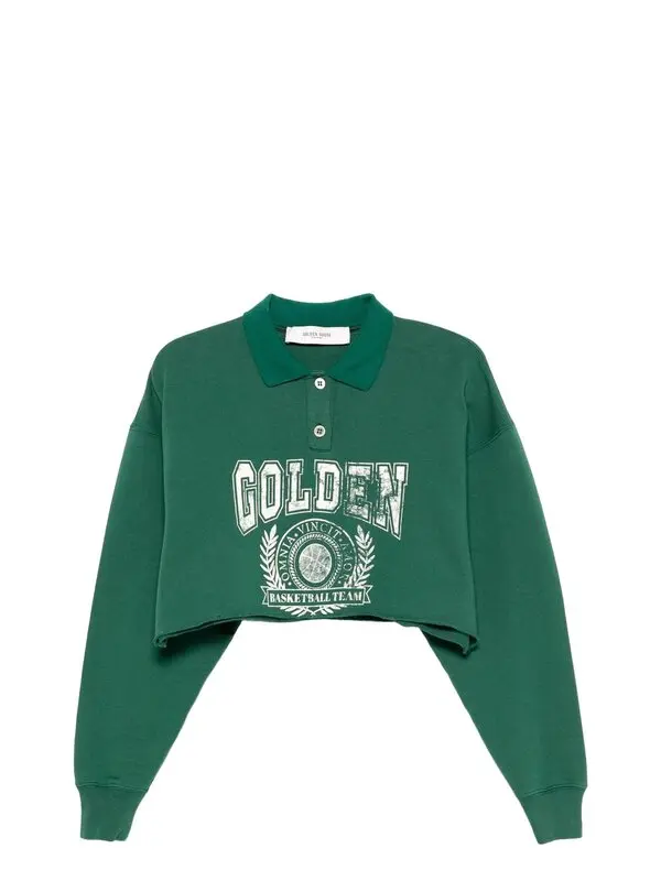 Golden Goose Organic Cotton Cropped Sweatshirt - Green