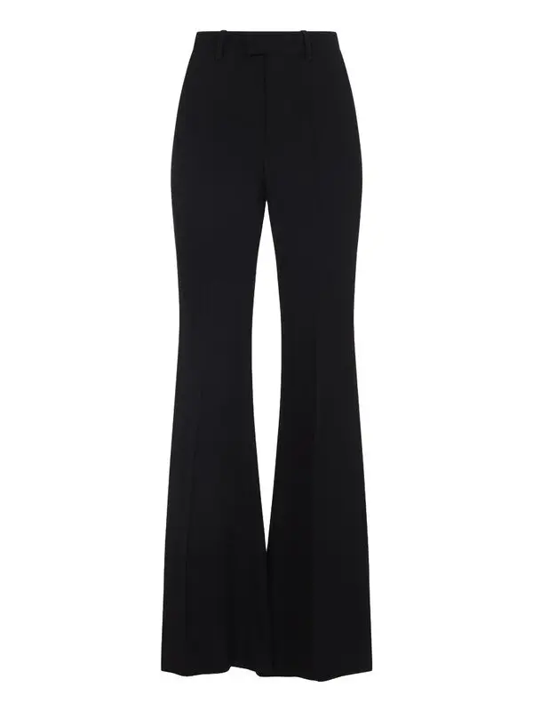Balenciaga Flared Viscose Pants - Black