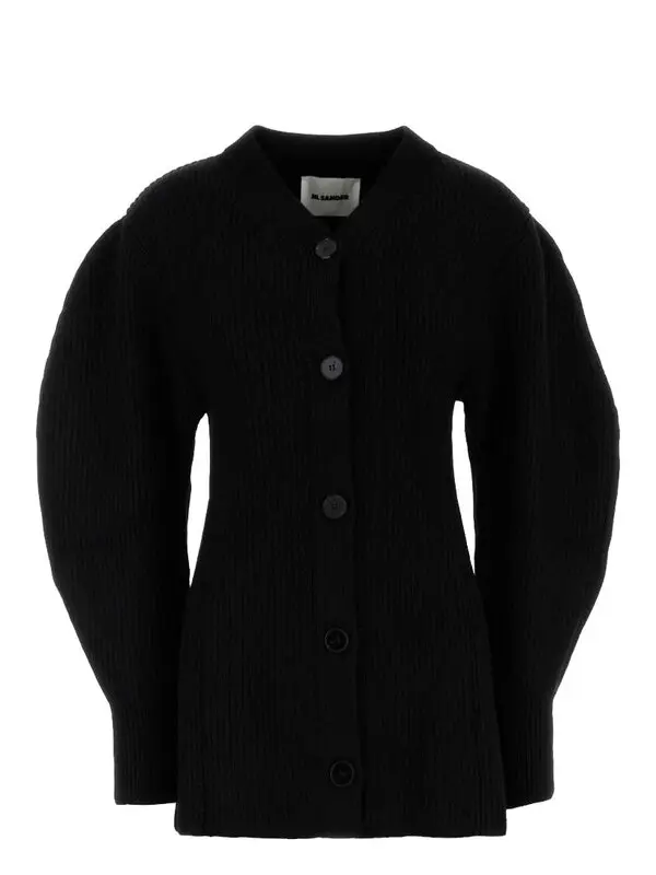 JIL SANDER Wool Cardigan - Black