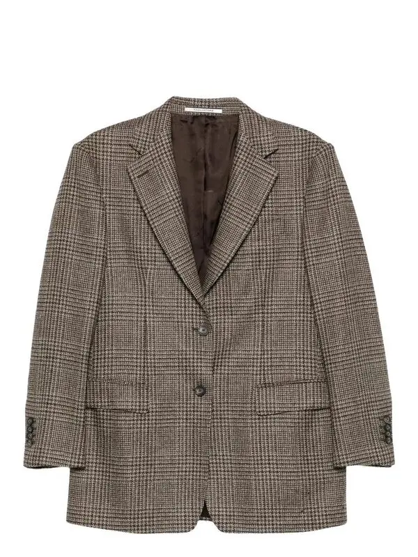 Tagliatore Checked Pattern Jacket - Brown