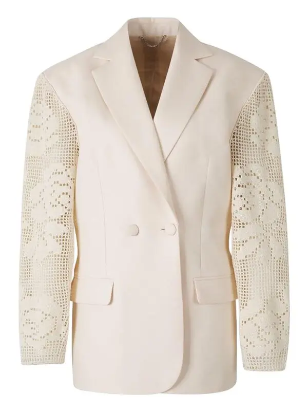 Magda Butrym Crochet Lace Blazer - Beige
