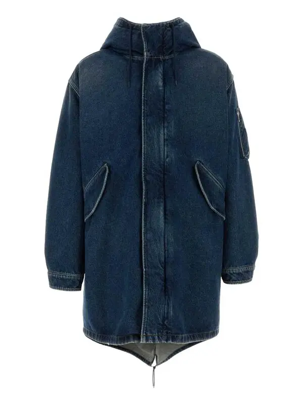 Prada Denim Padded Coat - Blue
