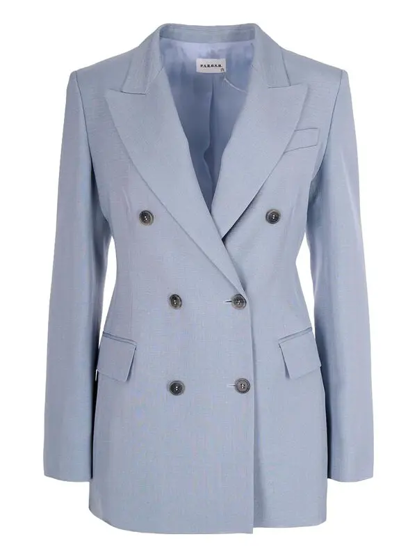 P.a.r.o.s.h Double-breasted Jacket - Sky Blue