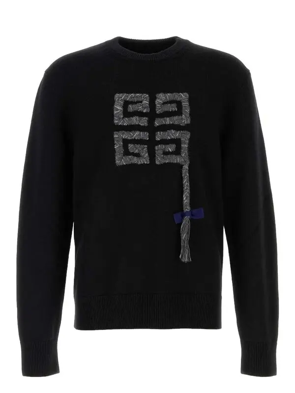 Givenchy Crew Neck Virgin Wool Sweater - Black