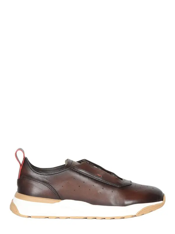 Santoni Leather Sneakers - Brown