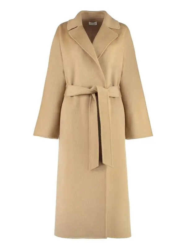 P.a.r.o.s.h Belted Wool Coat - Beige