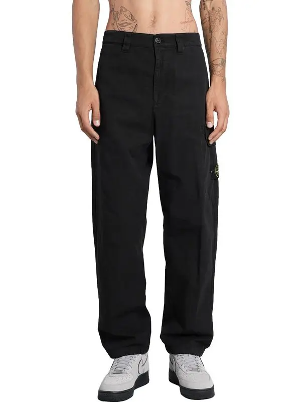 Stone Island Cotton Pants - Black