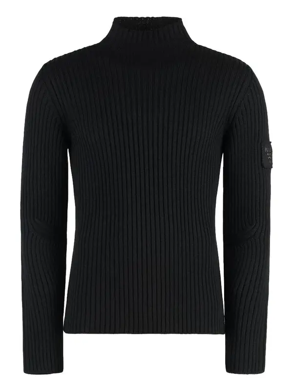 Prada Virgin Wool Turtleneck Sweater - Black