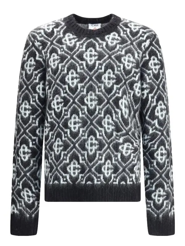 Casablanca Monogram Crew Sweater - Black