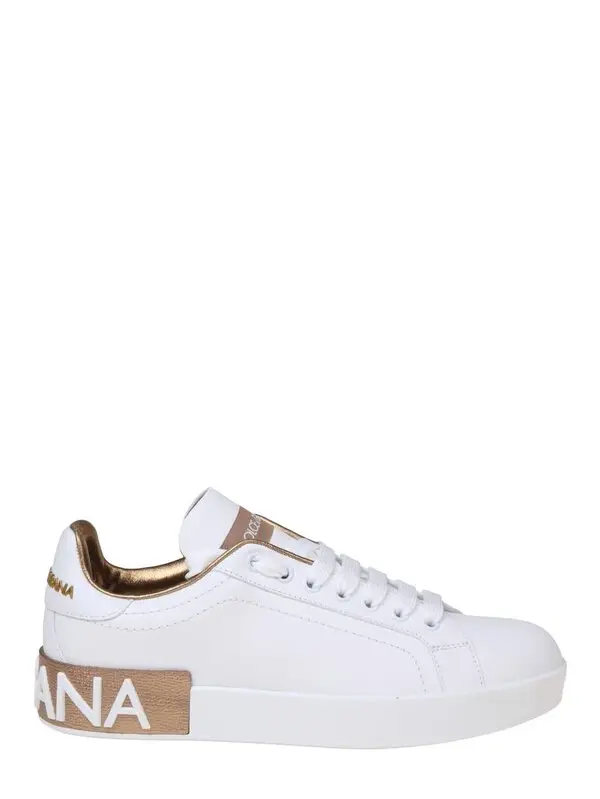 Dolce & Gabbana Portofino Nappa Leather Sneakers - Powder Gold
