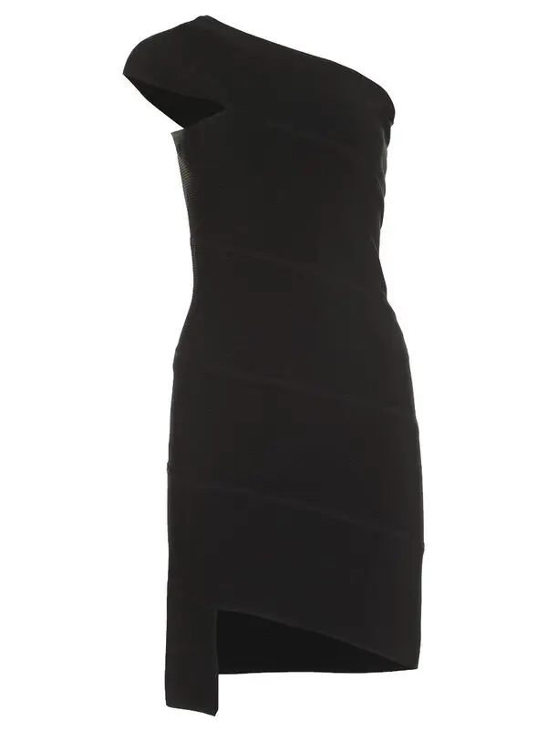 Bottega Veneta Knitted Asymmetrical Dress - Black
