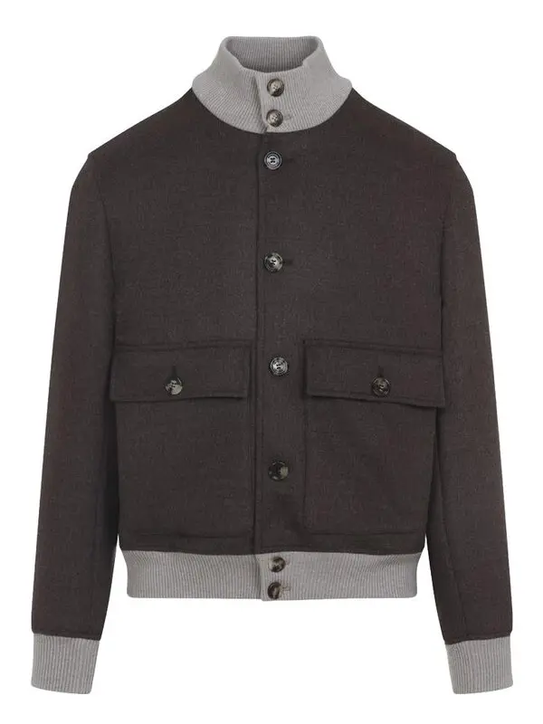 Brunello Cucinelli Wool Bomber Jacket - Brown