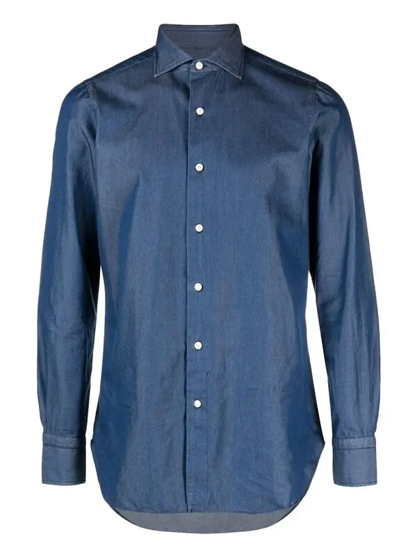 FINAMORE 1925 Napoli Cotton Shirt - Blue