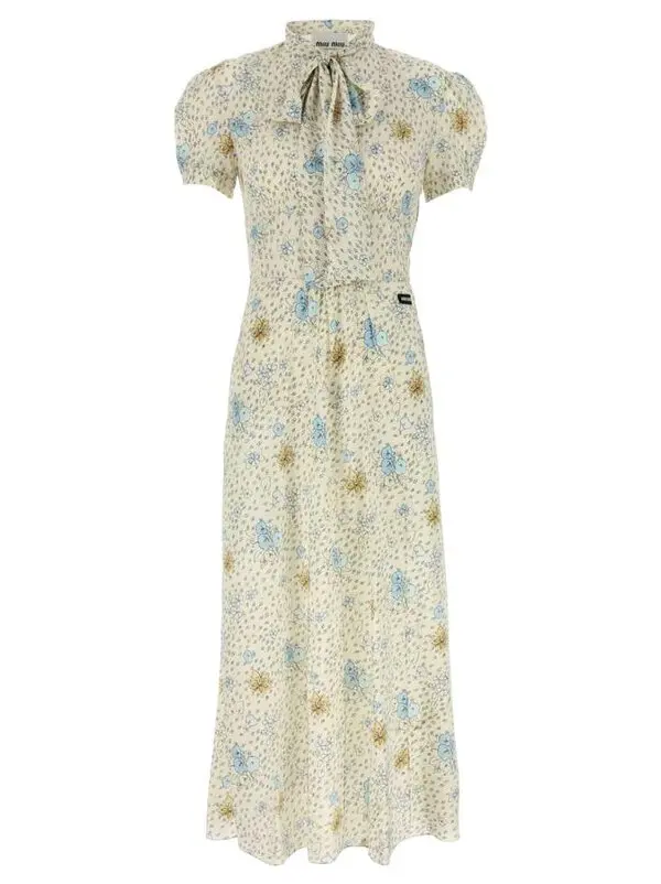 Miu Miu Printed Silk Dress - Floral