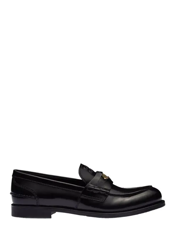 Miu Miu Leather Penny Loafers - Black